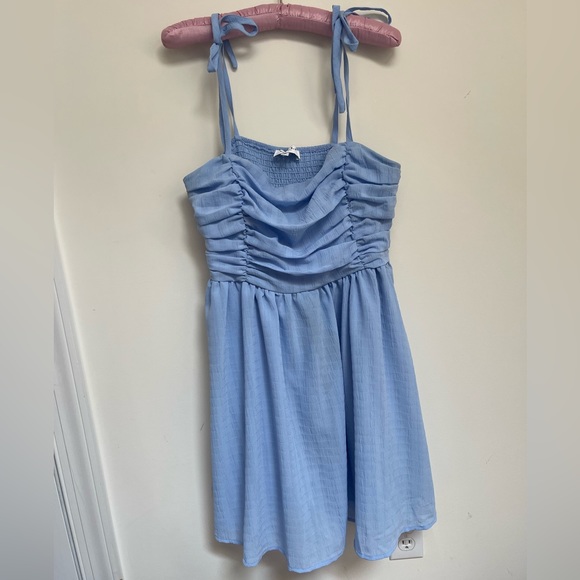 Gilli | Dresses | Gilli Sweet Thing Blue Ruched Mini Dress M Nwot ...